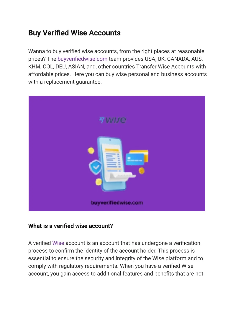 PPT - Best 3 Sites To Buy Verified Wise Accounts In This Year ...
