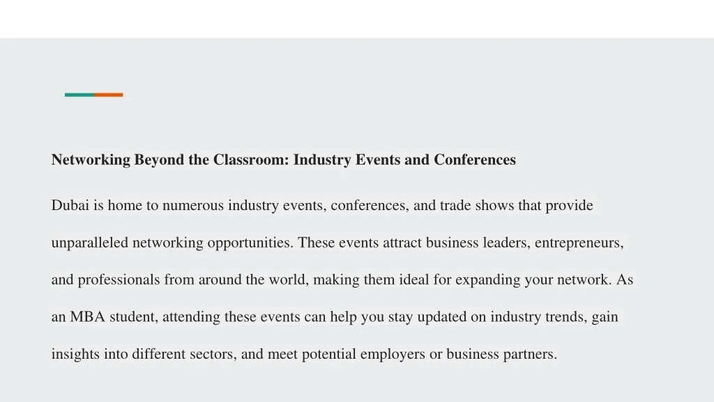PPT - Networking Opportunities During Your MBA Degree in Dubai ...