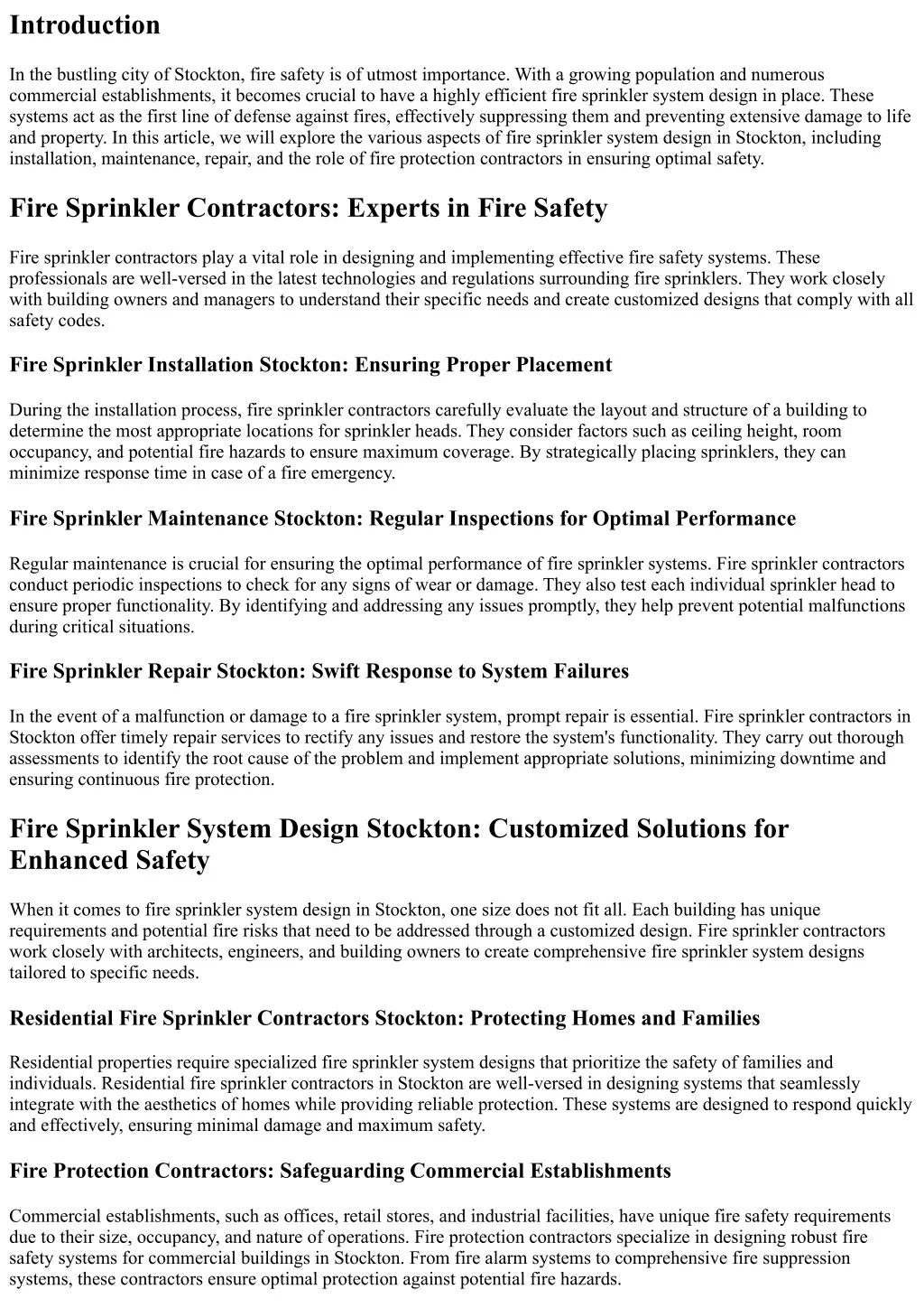 PPT - Highly Efficient Fire Sprinkler System Design in Stockton ...