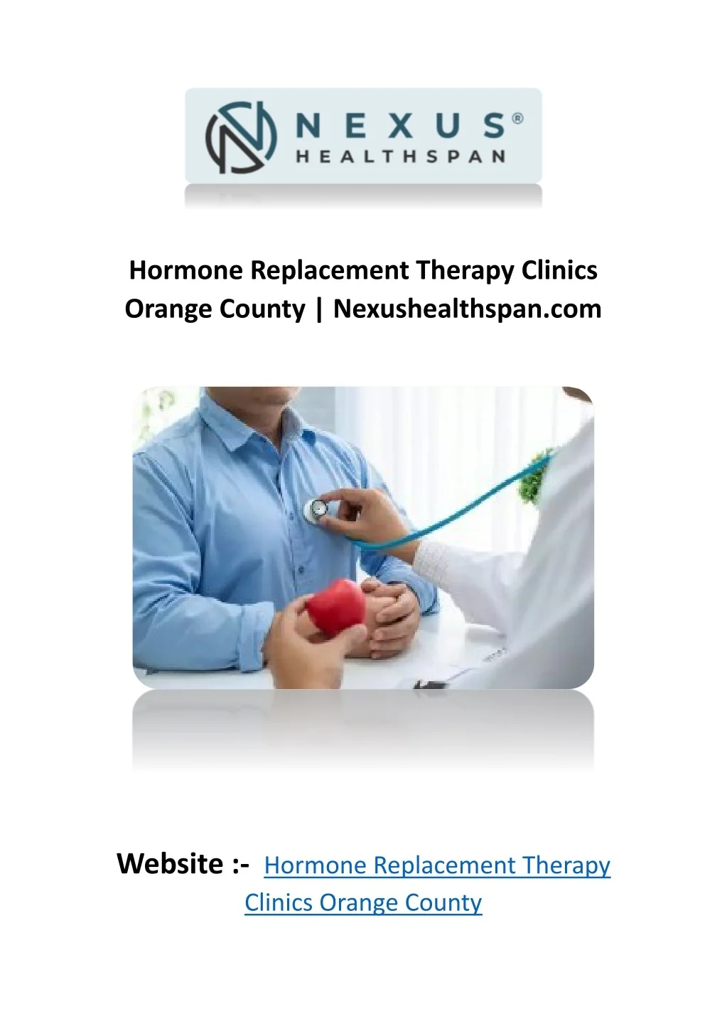 PPT - Hormone Replacement Therapy Clinics Orange County Nexushealthspan ...