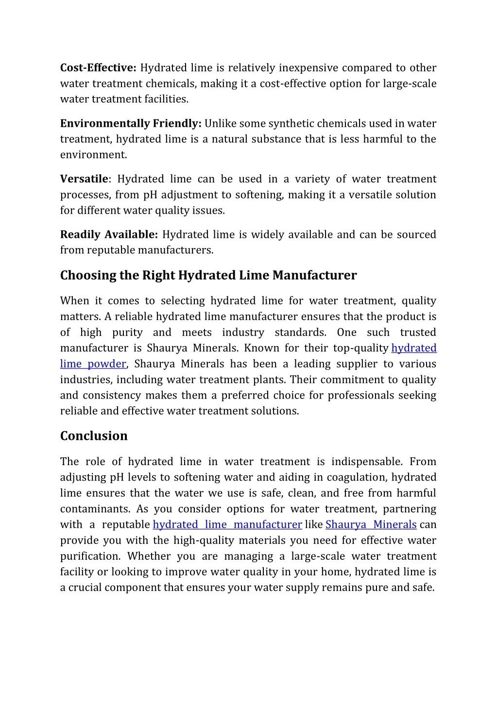 PPT - Role of Hydrated Lime in Water Treatment: Purifying Your Supply ...