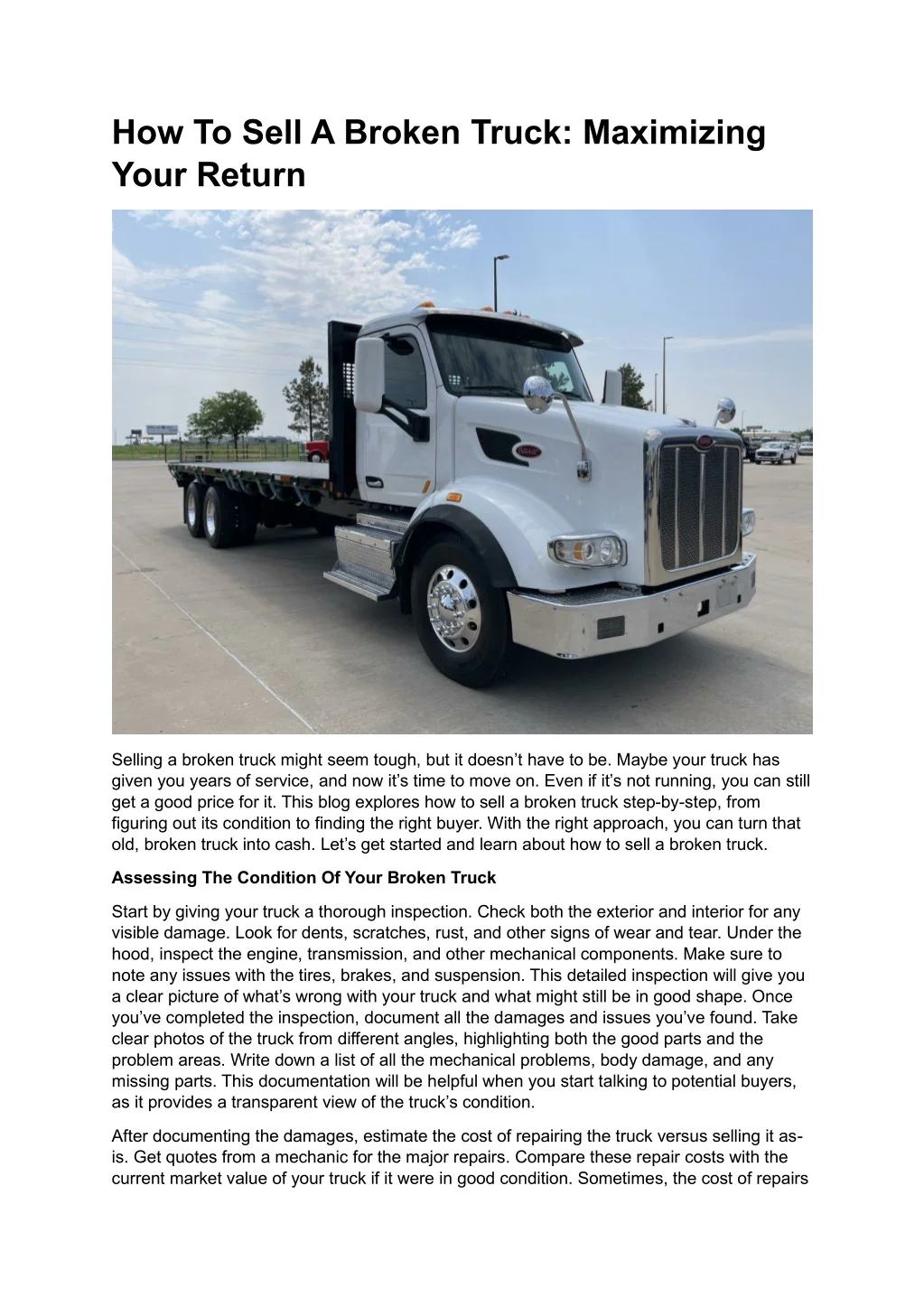 PPT - Sell A Broken Truck PowerPoint Presentation, free download - ID ...
