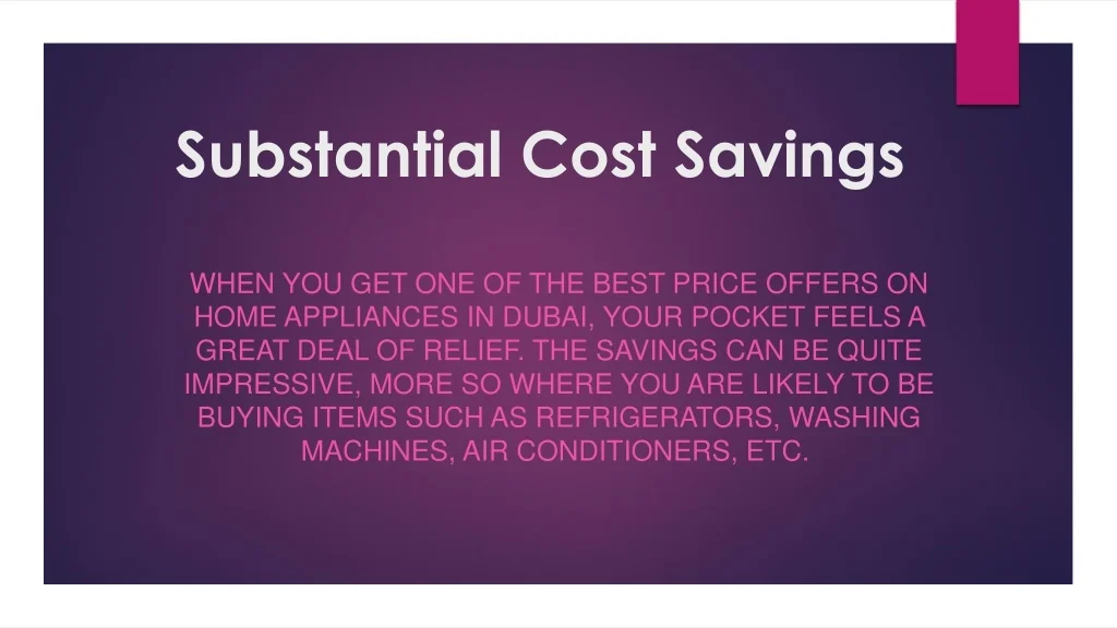 PPT - Benefits of Getting the Best Deal on Home Appliances in Dubai ...