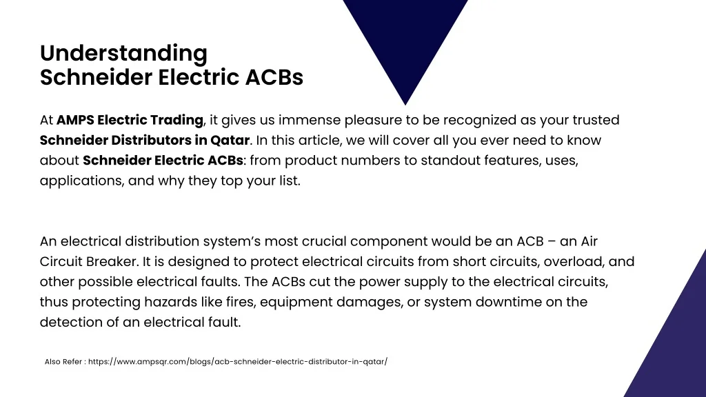 PPT - Schneider Electric ACB | Schneider Distributor in Qatar- AMPS ...