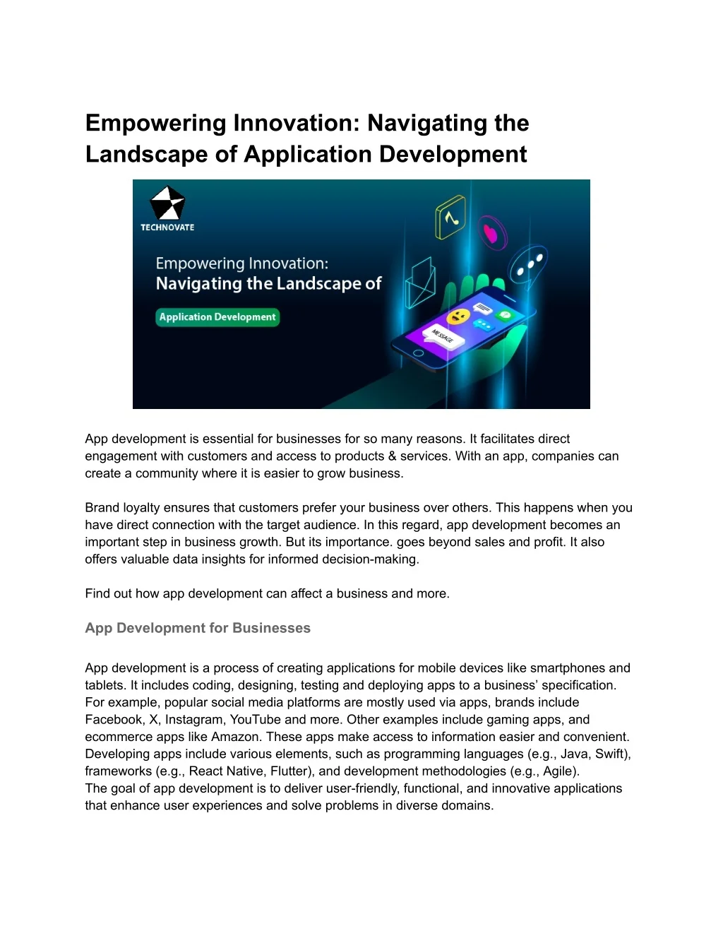 PPT - Empowering Innovation: Navigating the Landscape of Application ...