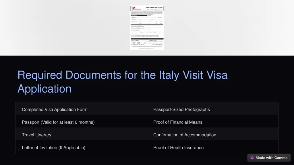 PPT - Your Guide to Obtaining an Italy Visit Visa PowerPoint ...