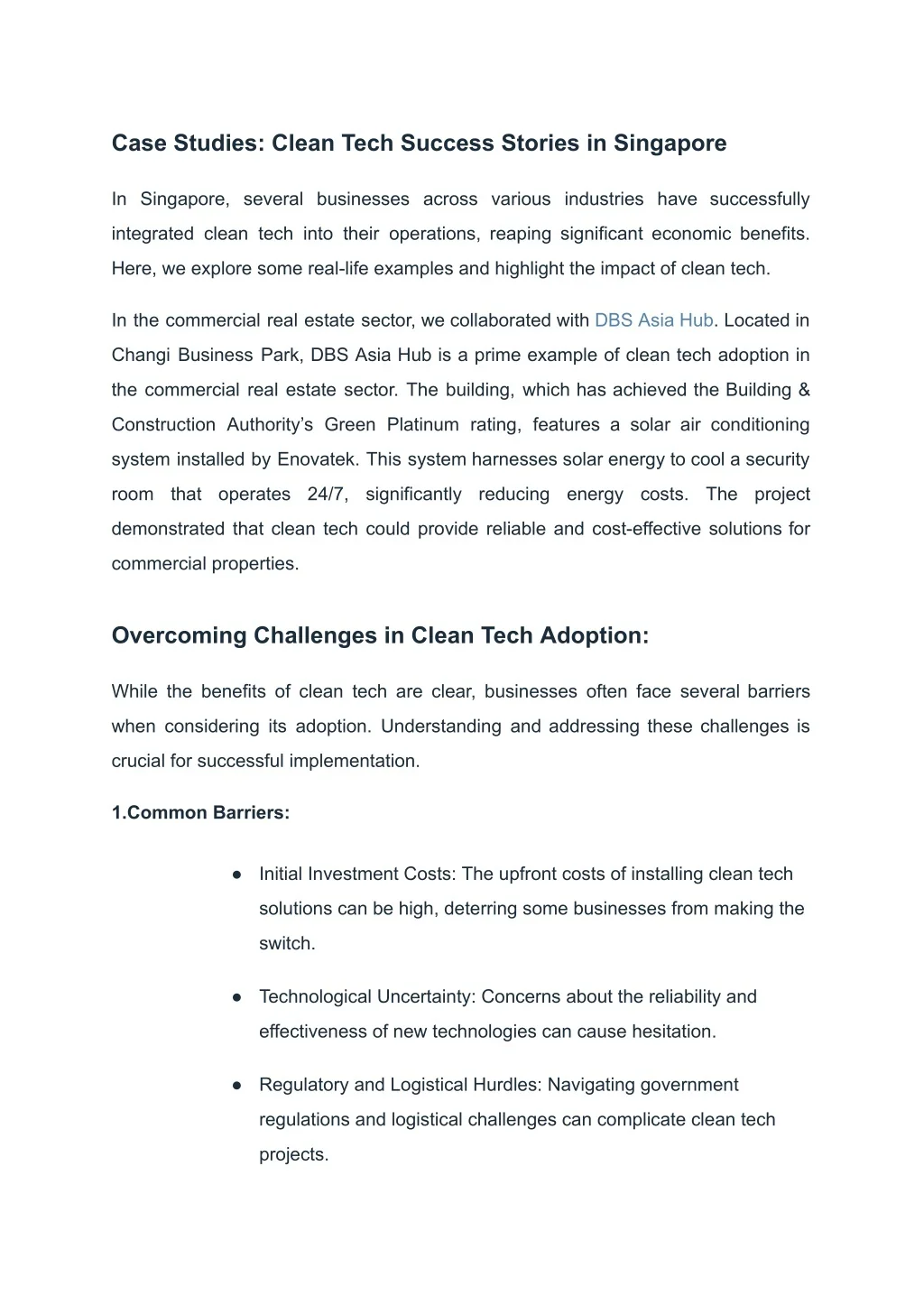 PPT - Unlocking The Economic Benefits of Clean Tech Adoption for Businesses in Singapo ...