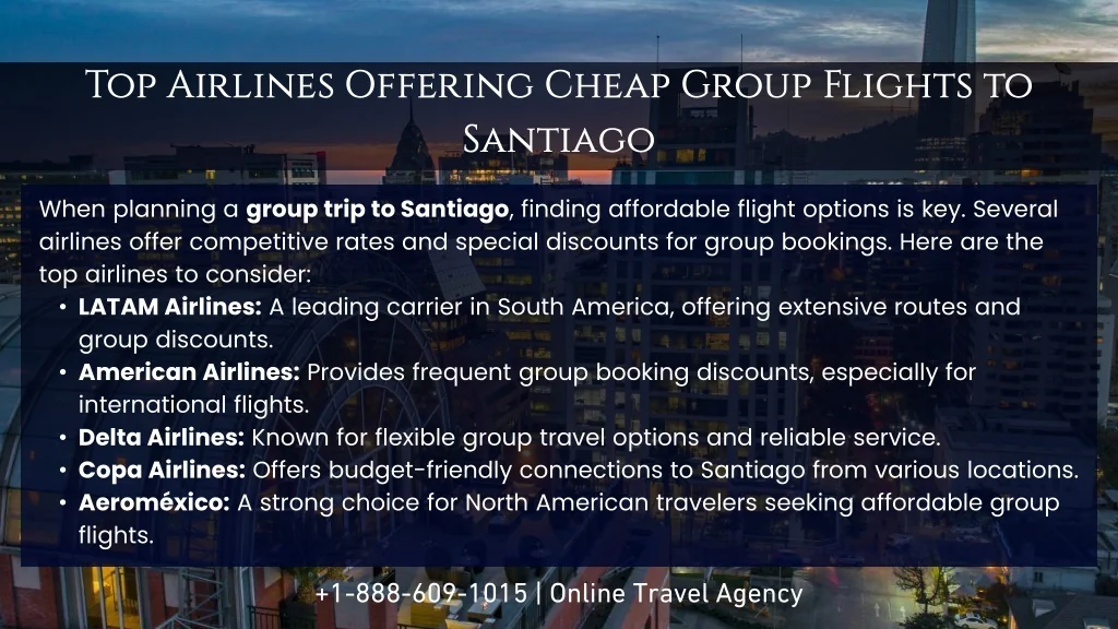 PPT - Cheap Group Flights To Santiago PowerPoint Presentation, free ...