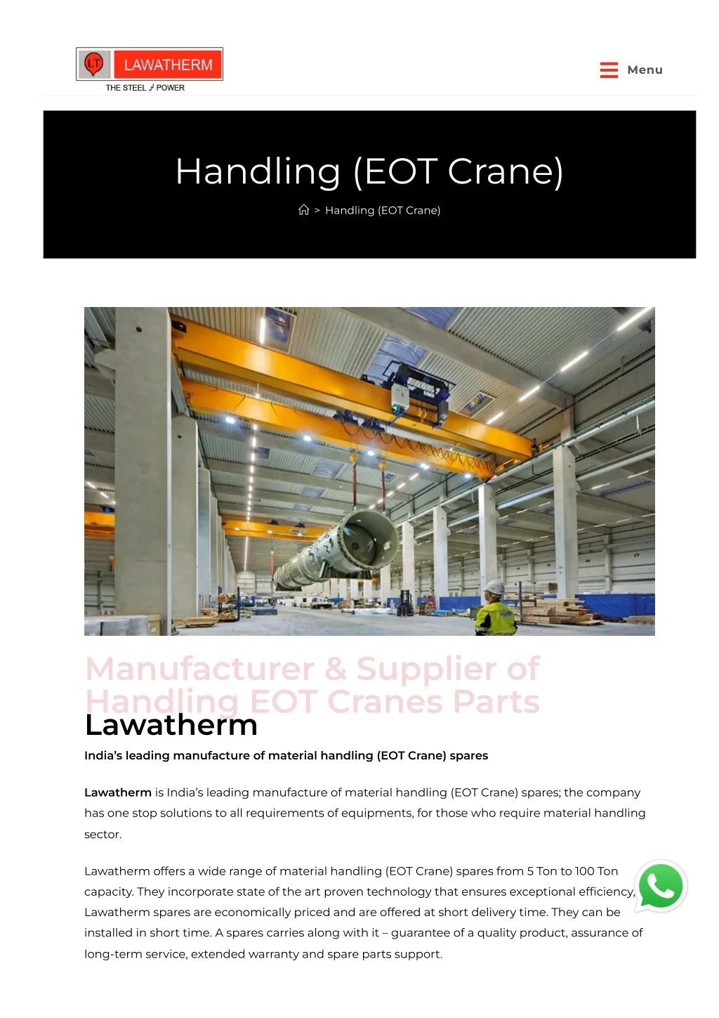 PPT - Enhance Your Crane Operations with Lawatherm’s EOT Crane Spare ...