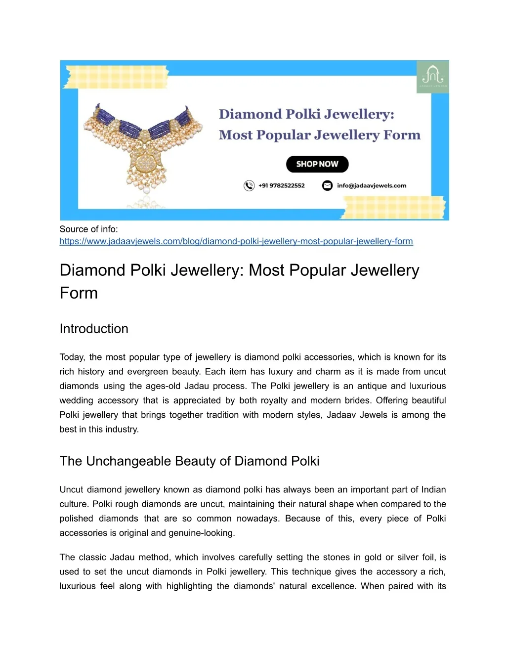 PPT - Diamond Polki Jewellery: Most Popular Jewellery Form PowerPoint ...