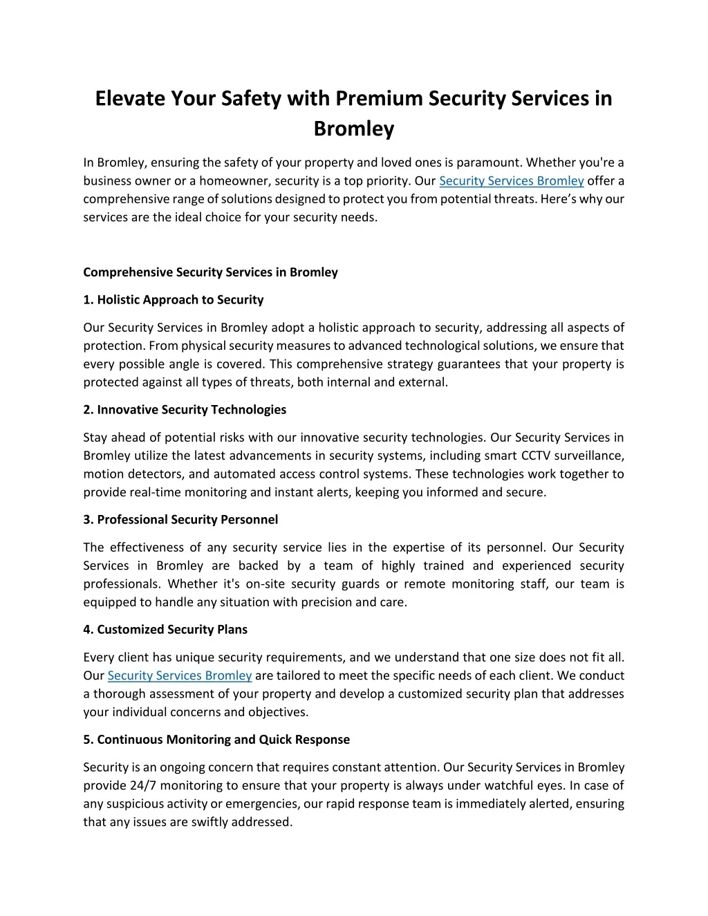PPT - Security Services Bromley PowerPoint Presentation, free download ...
