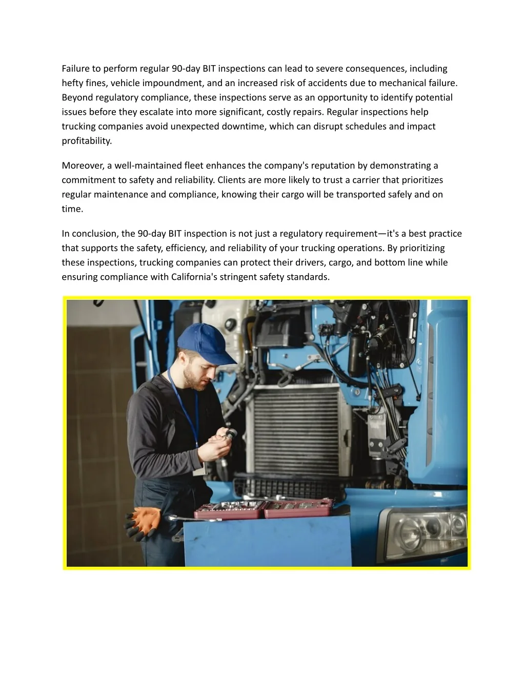 PPT - Why the 90-Day BIT Inspection is Essential for Your Trucking ...