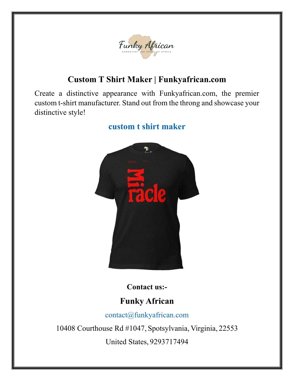 PPT - Custom T Shirt Maker Funkyafrican PowerPoint Presentation, free ...