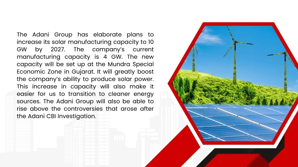 PPT - Adani Group’s Enhanced Plans To Increase Its Solar Manufacturing ...