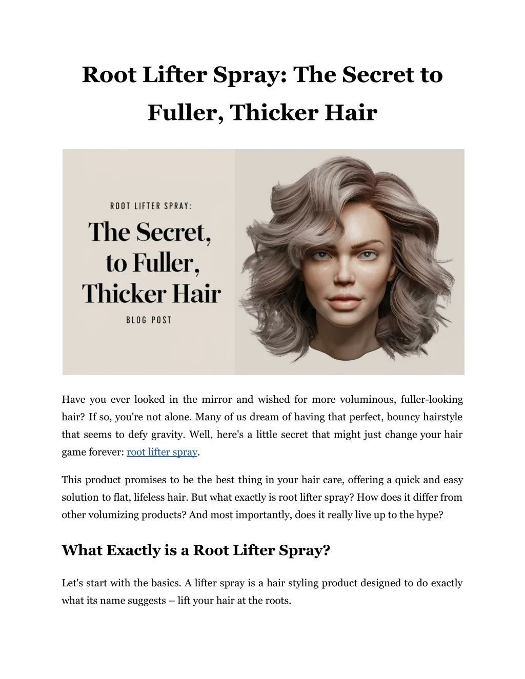 PPT - Root Lifter Spray_ The Secret to Fuller, Thicker Hair PowerPoint ...