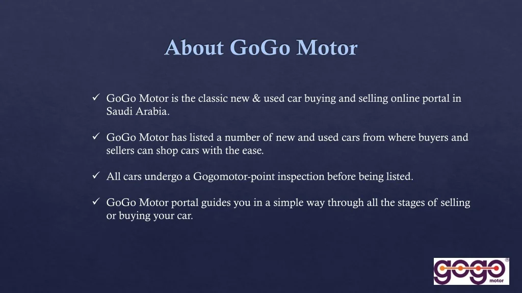 PPT - Car Selling Site in Saudi Arabia - GoGo Motor PowerPoint ...