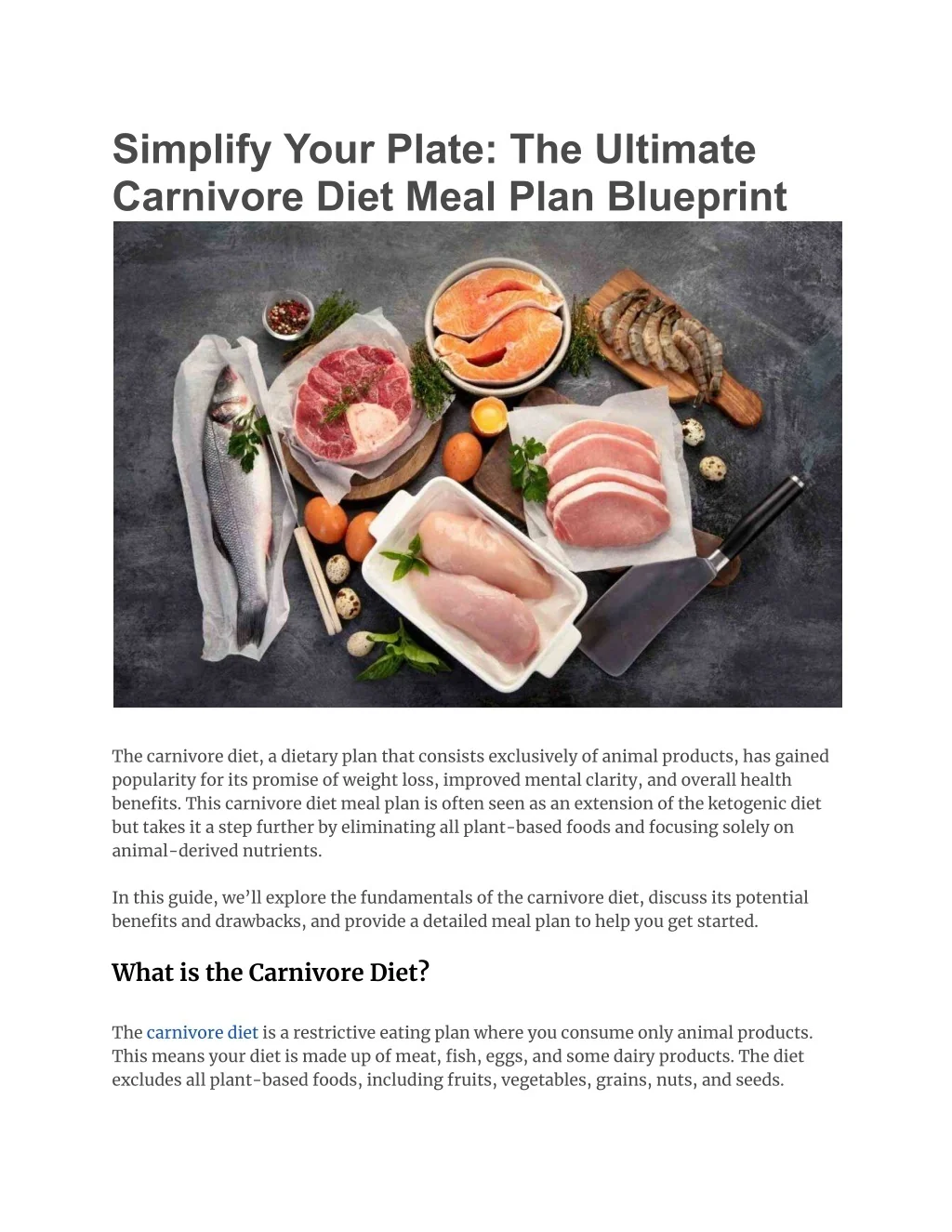 PPT - Simplify Your Plate_ The Ultimate Carnivore Diet Meal Plan ...