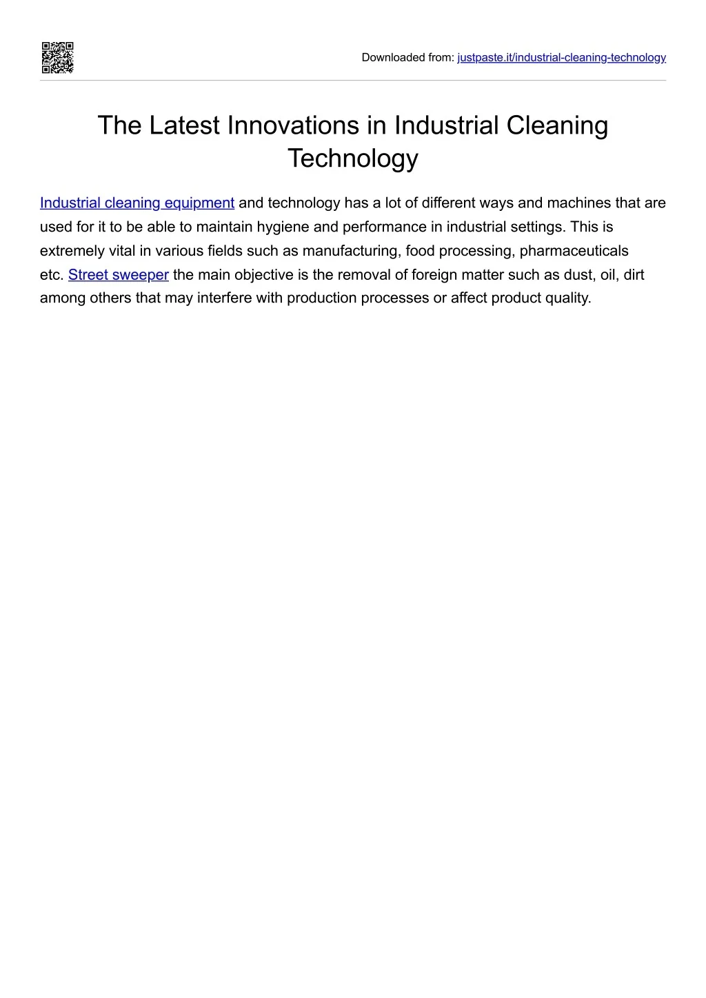 PPT - The Latest Innovations in Industrial Cleaning Technology ...