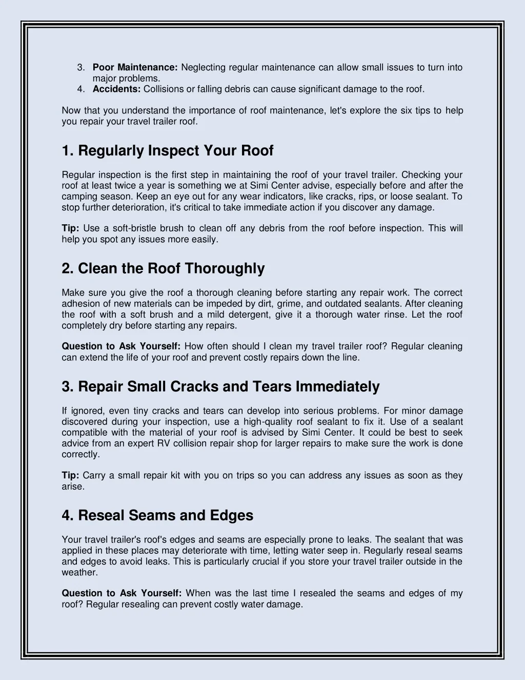 PPT - How to Repair Travel Trailer Roof: 6 Tips from Simi Center ...