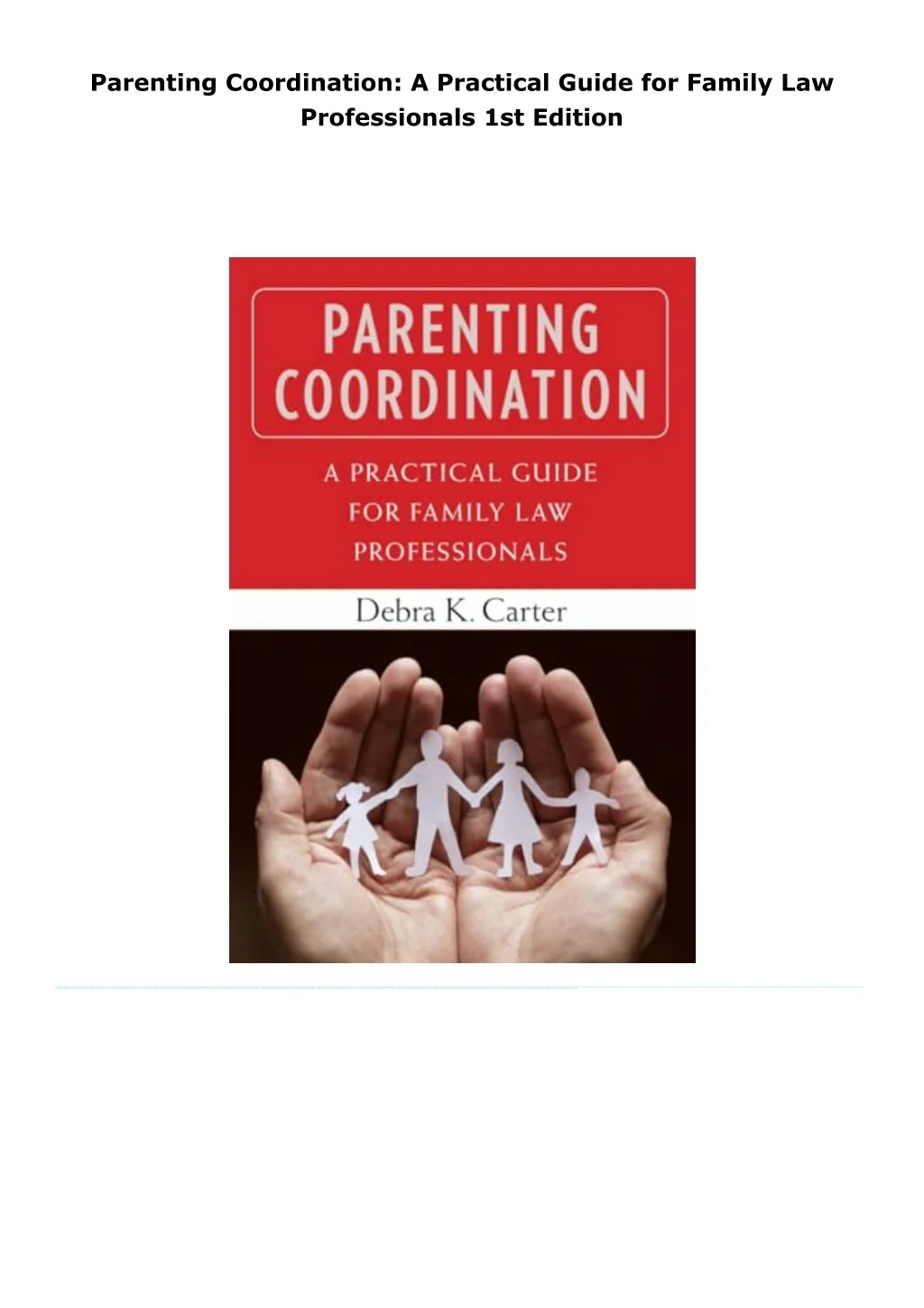 PPT - read parenting coordination: a practical guide for family law professi PowerPoint ...