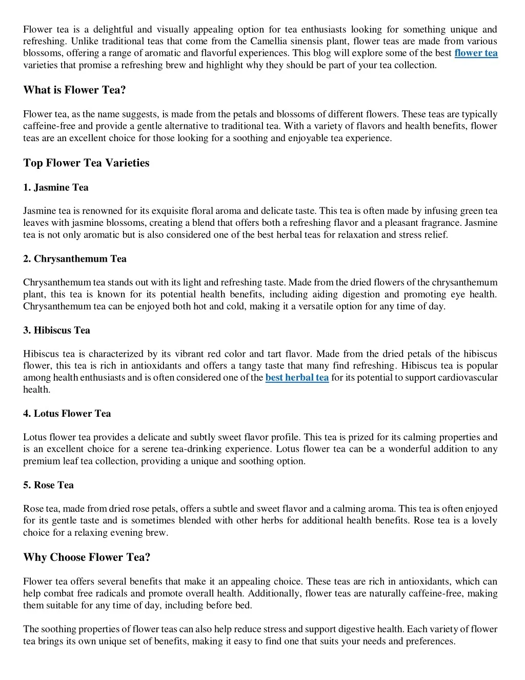 PPT - Discover the Best Flower Tea Varieties for a Refreshing Brew ...