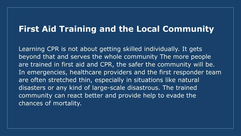 PPT - How First Aid Training Can Save Lives in Emergencies PowerPoint ...