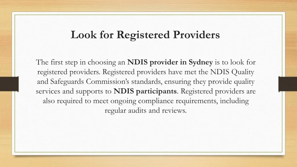 PPT - How to Select the Right NDIS Provider in Sydney PowerPoint ...