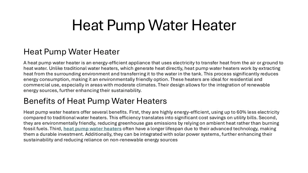 PPT - Heat pump water heater PowerPoint Presentation, free download ...