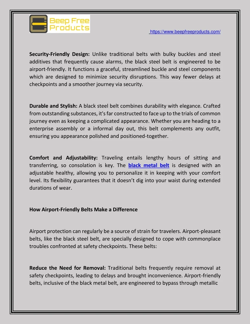 PPT - The Ultimate Belt for Travelers: Beep Free and Airport Approved ...