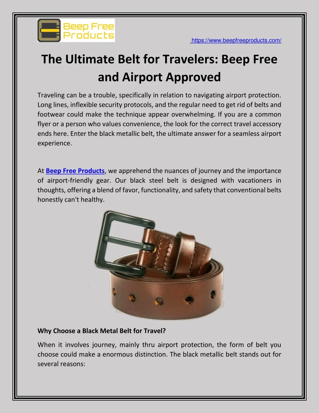 PPT - The Ultimate Belt for Travelers: Beep Free and Airport Approved ...