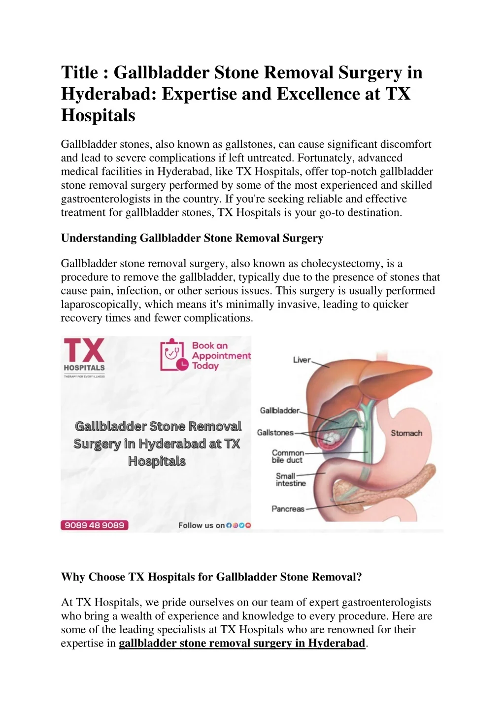 PPT - Gallbladder Stone Removal Surgery in Hyderabad | Top ...
