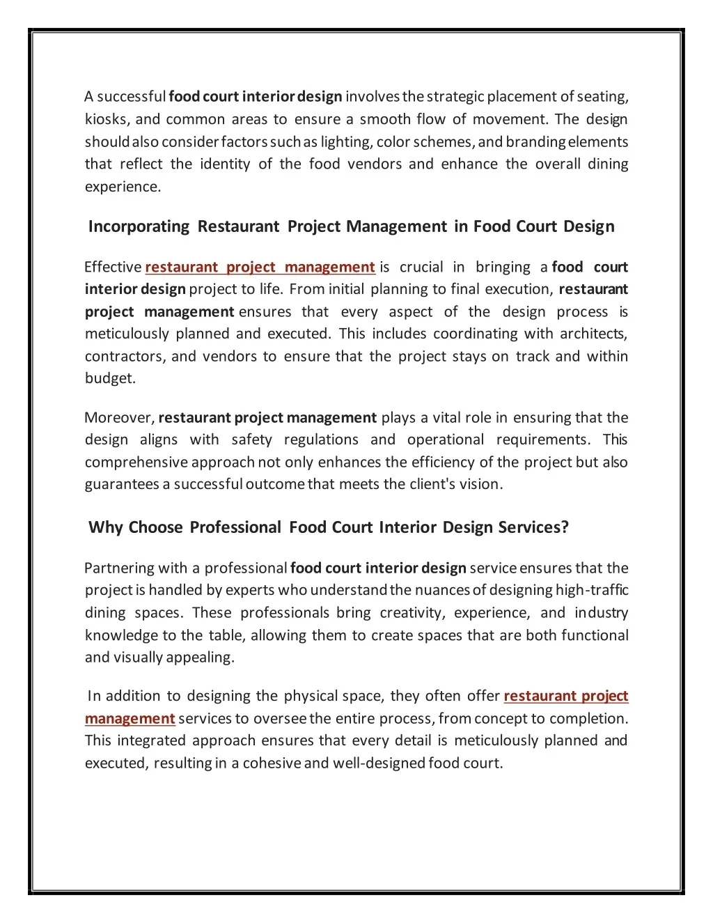 PPT - Enhancing Dining Experiences with Expert Food Court Interior ...