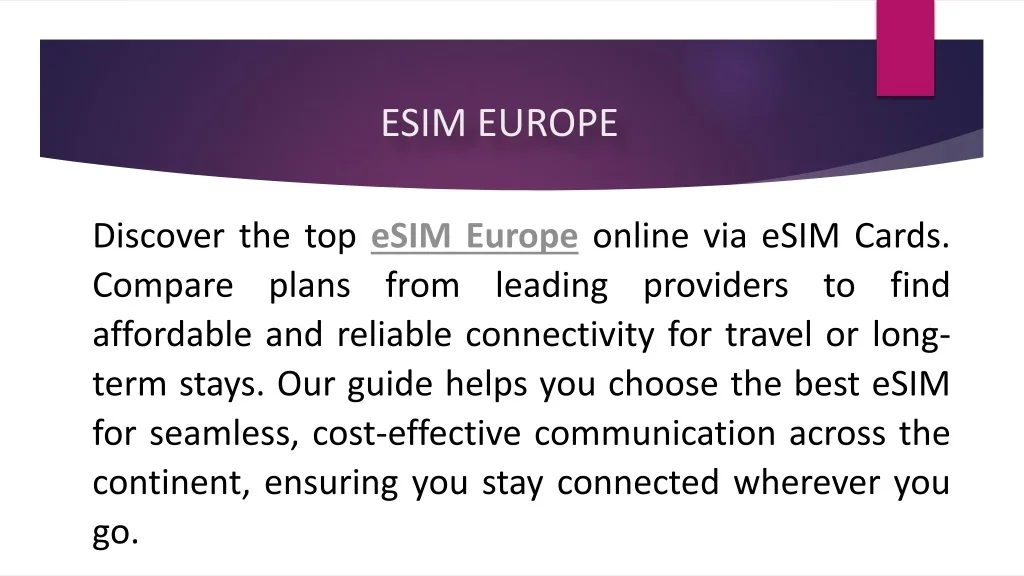 PPT - Buy The Best eSIM Solutions for Europe: Easy Connectivity ...