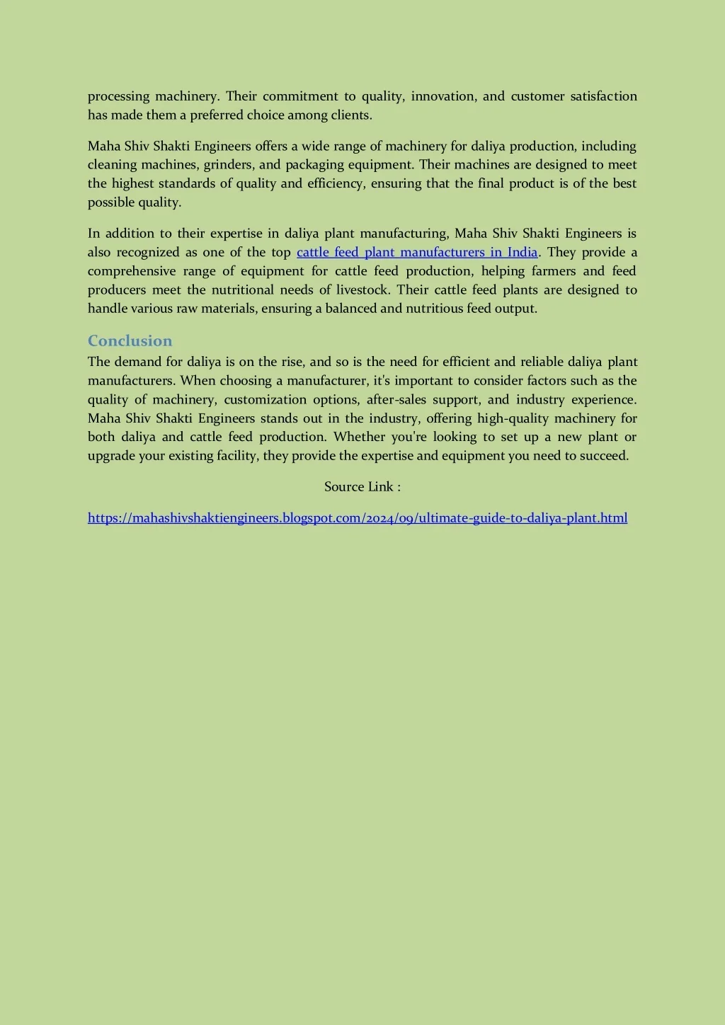 PPT - Ultimate Guide to Daliya Plant Manufacturers PowerPoint ...