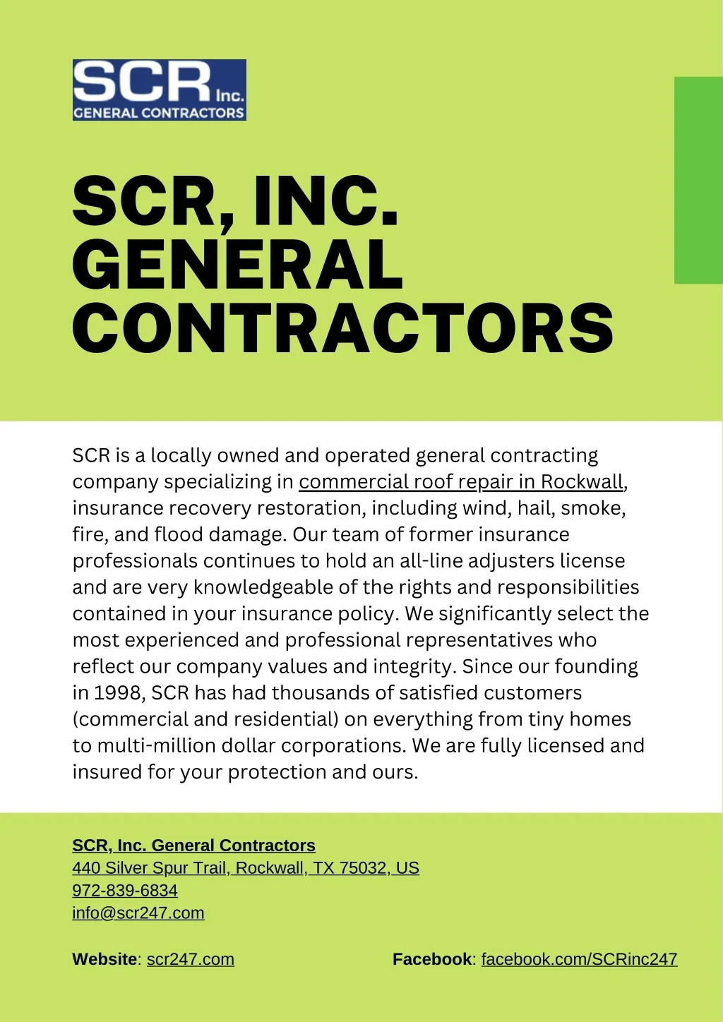 PPT - SCR, Inc. General Contractors PowerPoint Presentation, free ...