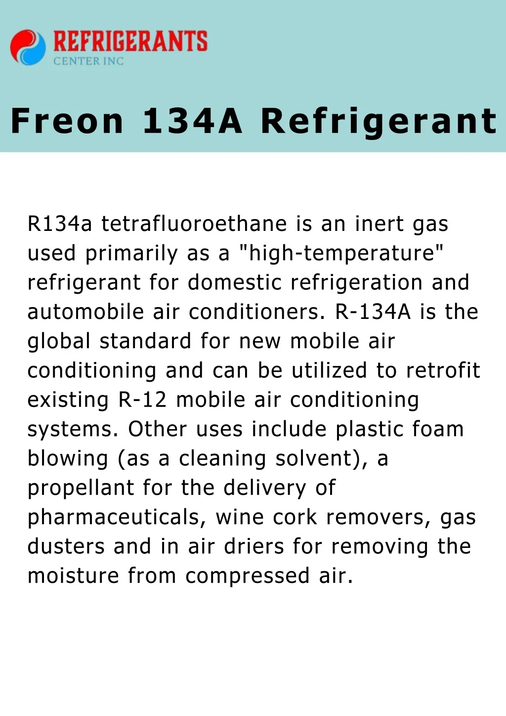 PPT - Buy Online Freon 134A Refrigerant: Quick & Easy at Refrigerant ...