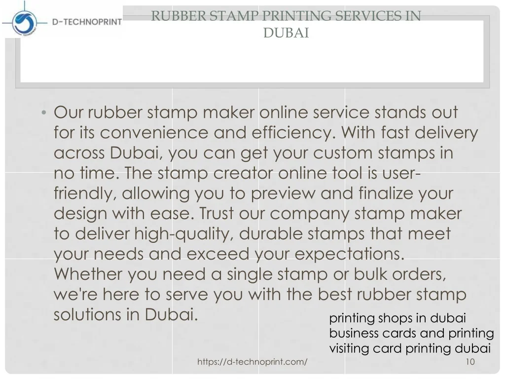 PPT - Rubber Stamp Solutions in Dubai: Your Trusted Online Stamp Maker PowerPoint Presentation ...