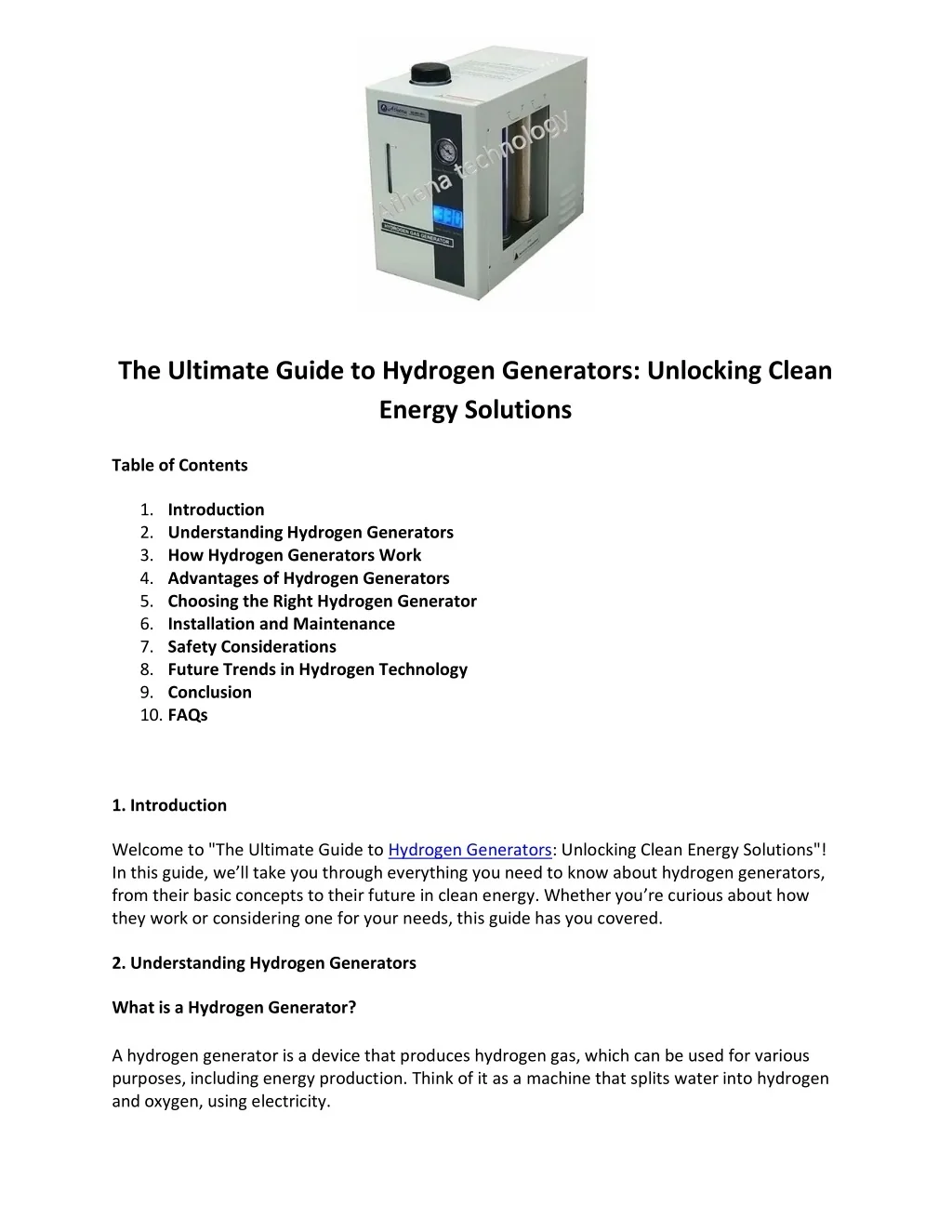 PPT - The Ultimate Guide to Hydrogen Generators Unlocking Clean Energy ...