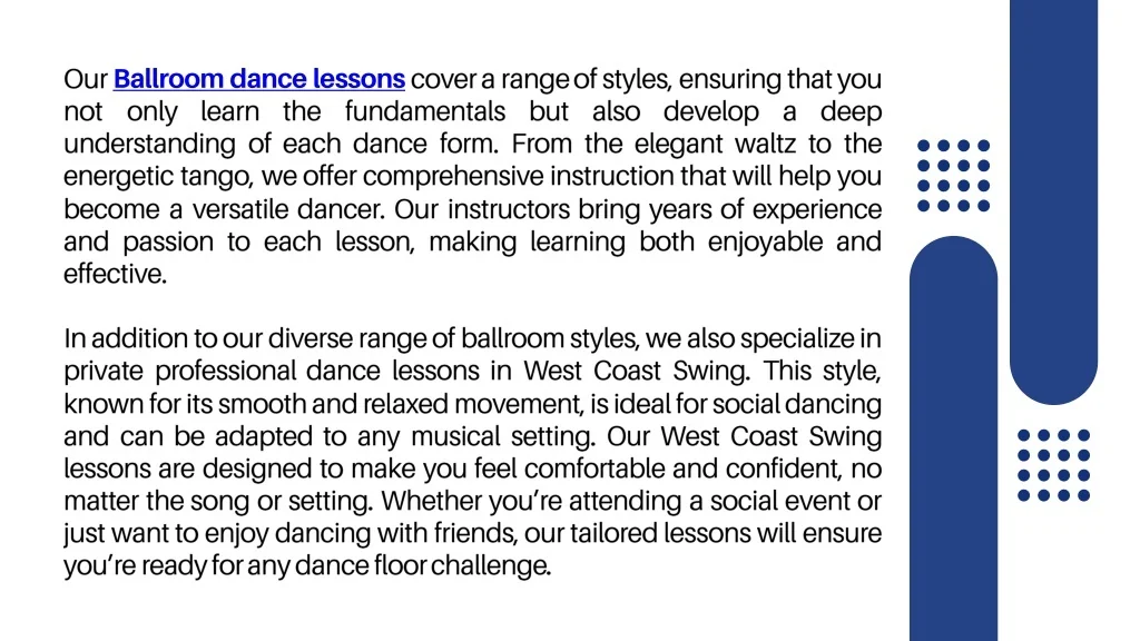 PPT - Enhance Your Dance Skills with Private Ballroom Dance Lessons at ...
