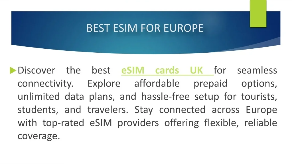 PPT - Top eSIM Card UK – Affordable Data Plans PowerPoint Presentation ...