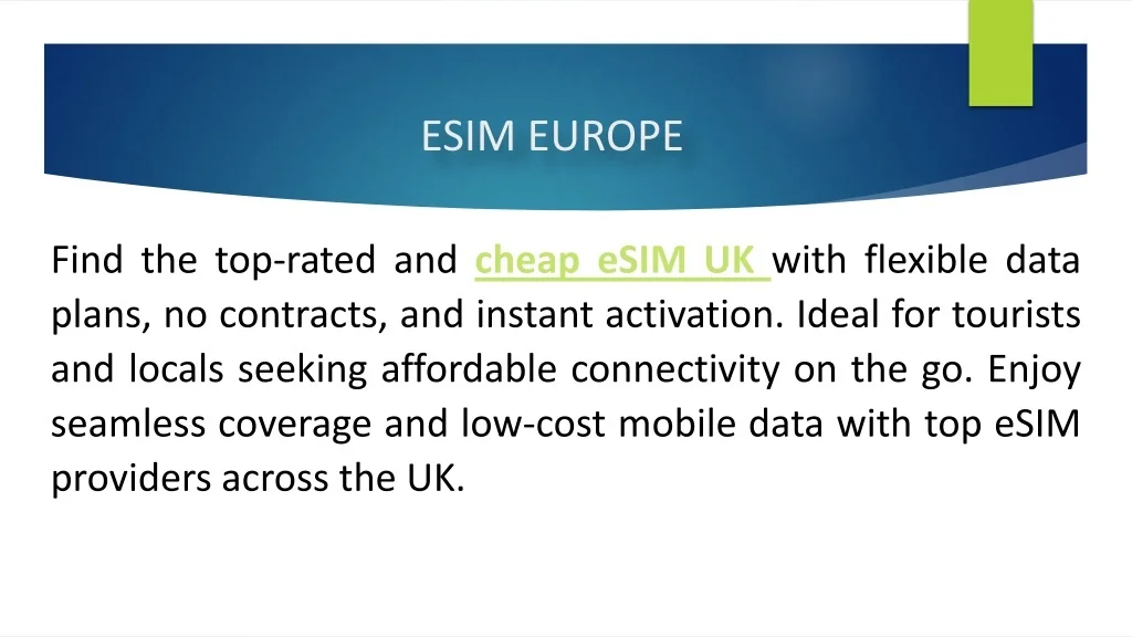 PPT - Top eSIM Card UK – Affordable Data Plans PowerPoint Presentation ...
