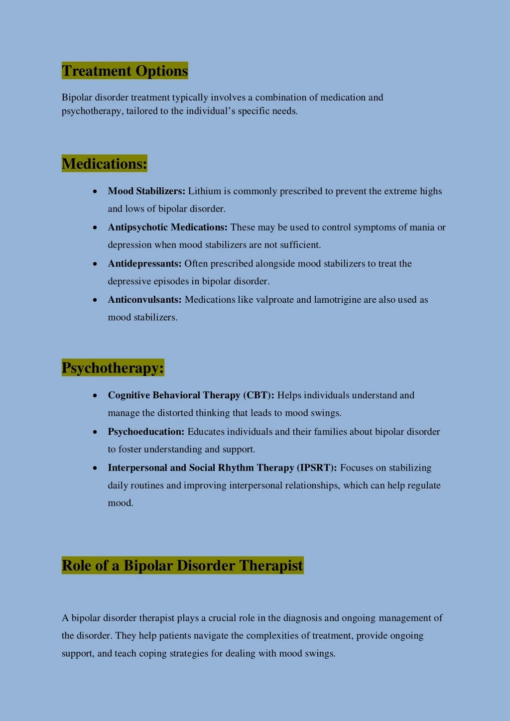 PPT - Bipolar Disorder Diagnosis and Treatment PowerPoint Presentation ...