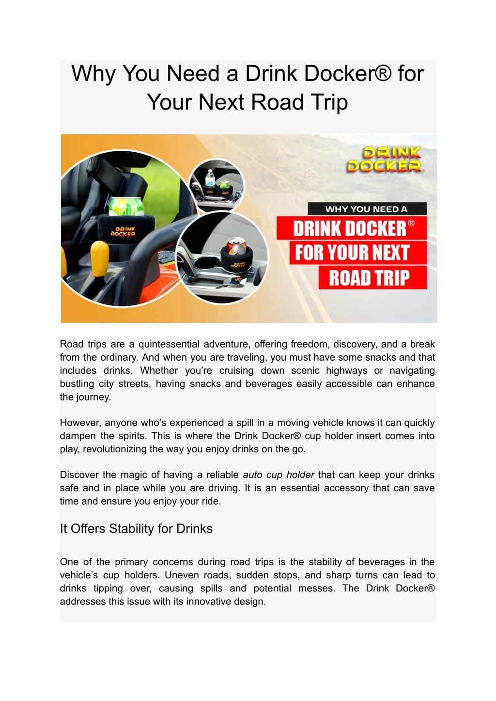 PPT - Why You Need a Drink Docker® for Your Next Road Trip PowerPoint ...