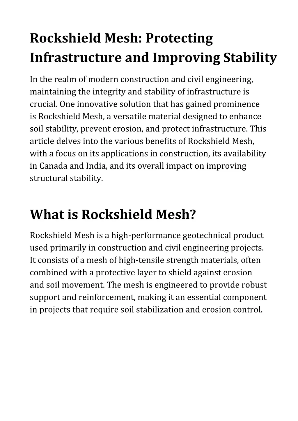 PPT - Rockshield Mesh Protecting Infrastructure and Improving Stability ...