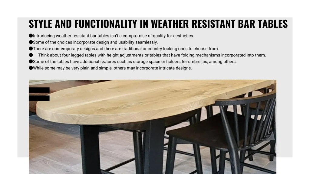 PPT - Bar Tables Sydney for Outdoor Entertaining: Weather-Resistant ...