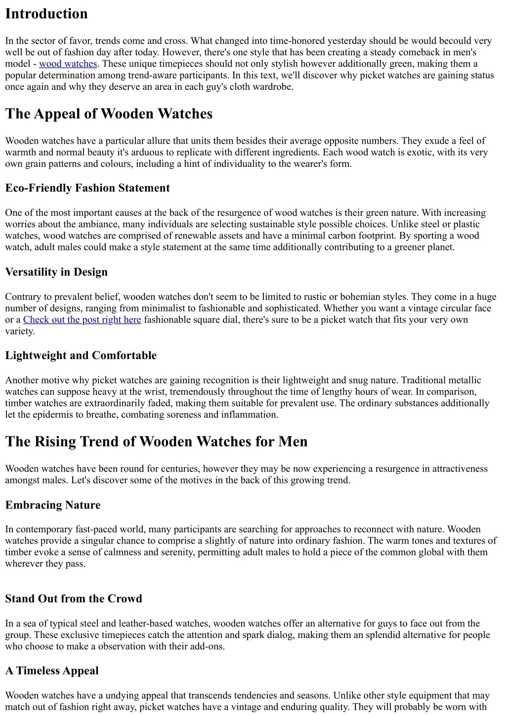 PPT - Why Wooden Watches Are Making a Comeback in Men's Fashion ...