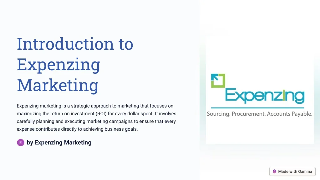 PPT - Introduction-to-Expenzing-Marketing PowerPoint Presentation, free ...