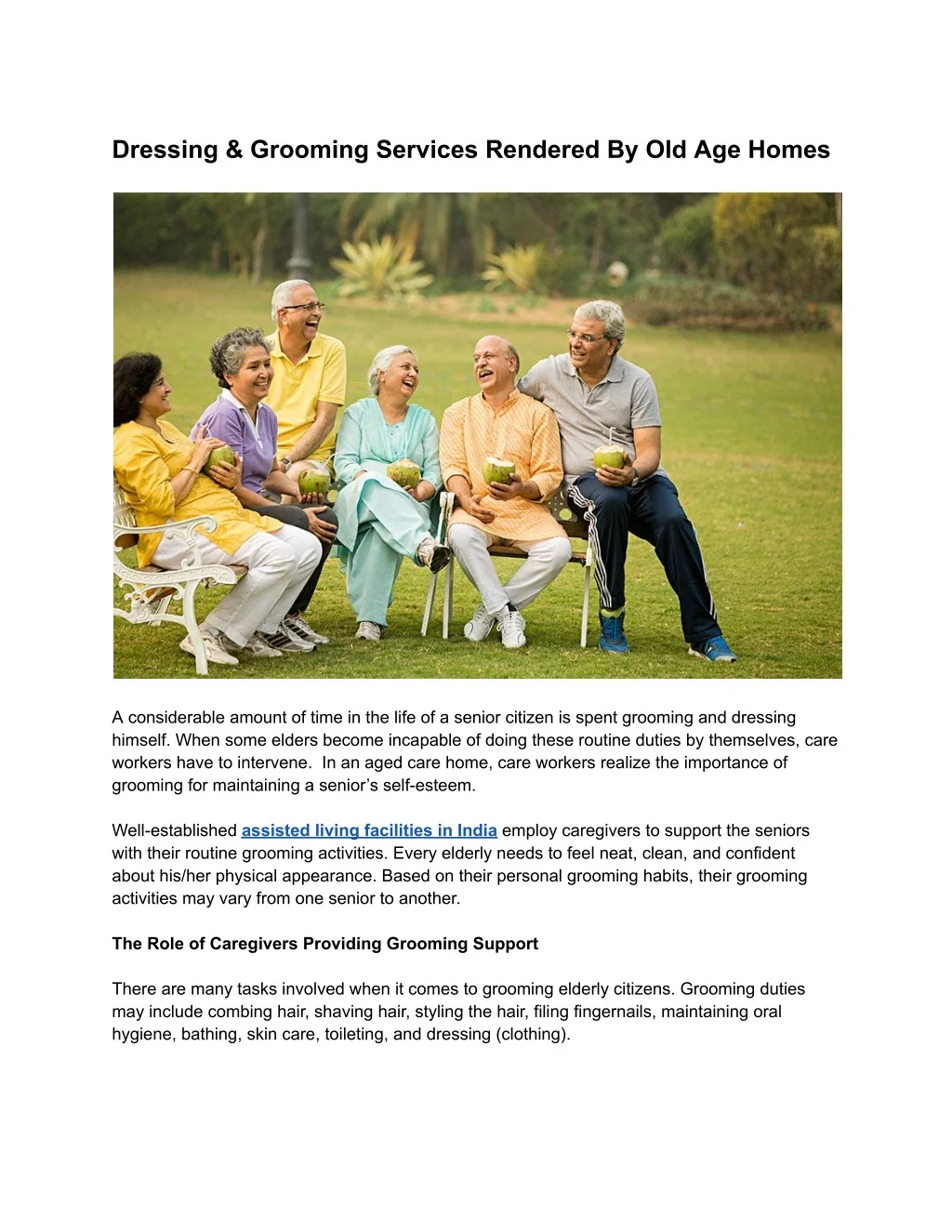 PPT - Dressing & Grooming Services Rendered By Old Age Homes PowerPoint ...