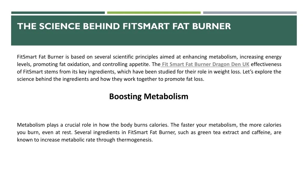 PPT - Fit Smart Fat Burner Dragon Den UK PowerPoint Presentation, free ...