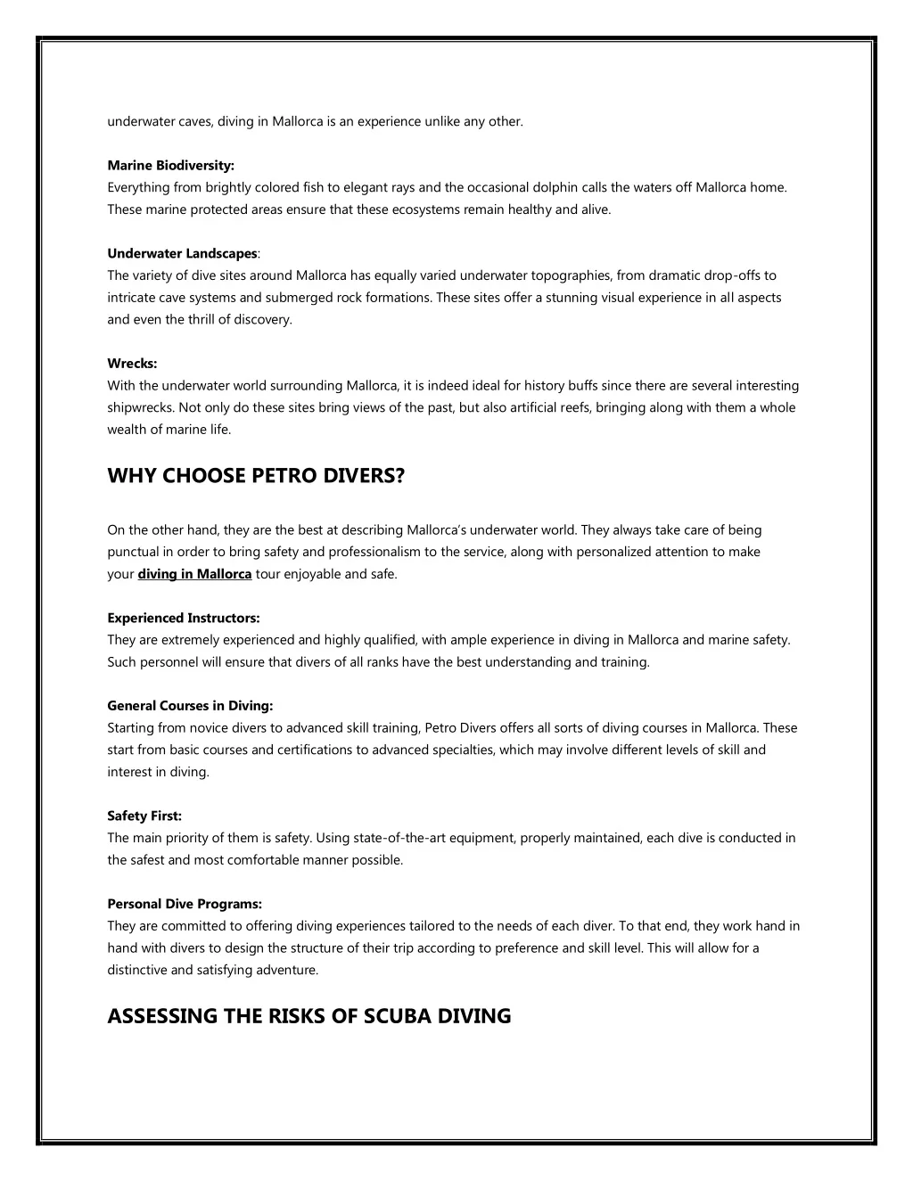 PPT - SCUBA DIVING MALLORCA IS IT WORTH THE RISK PETRO DIVERS PowerPoint Presentation - ID:13555730